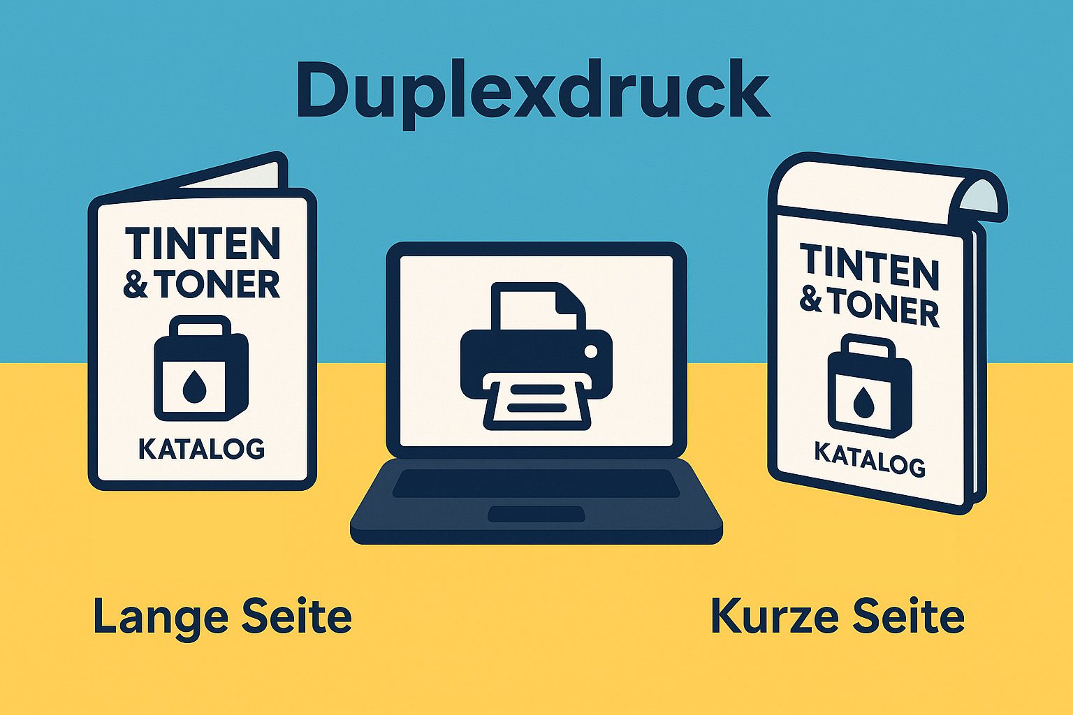 Duplexdruck anschaulich erklärt: kurze vs lange Seite